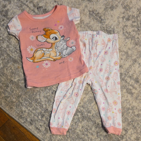 Disney | Pajamas | Disney Bambi Pink And White Pajama Set | Poshmark